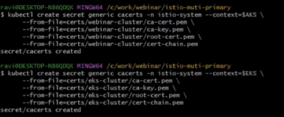 How to setup multi-primary Istio in EKS and AKS for production