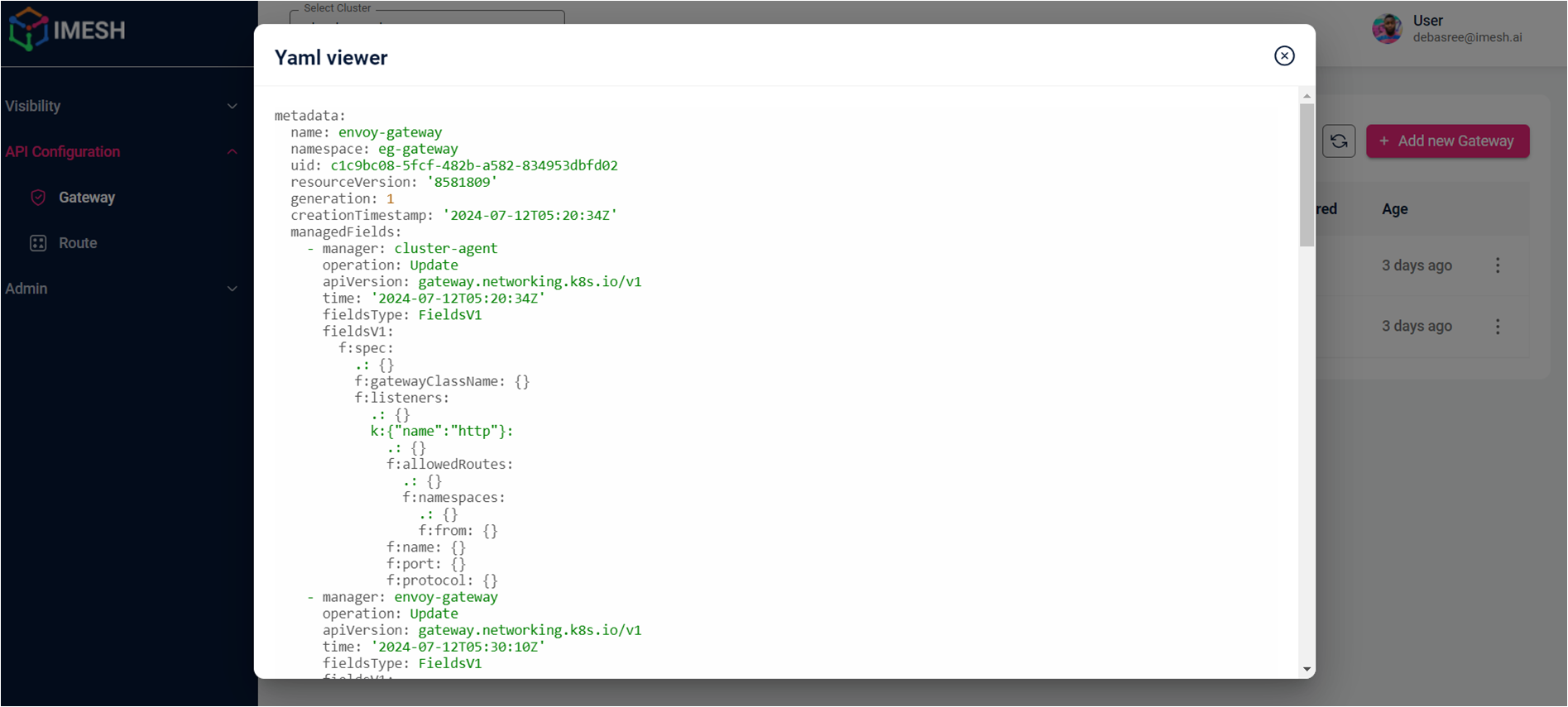 IMESH API Gateway Release Hydra 1.0